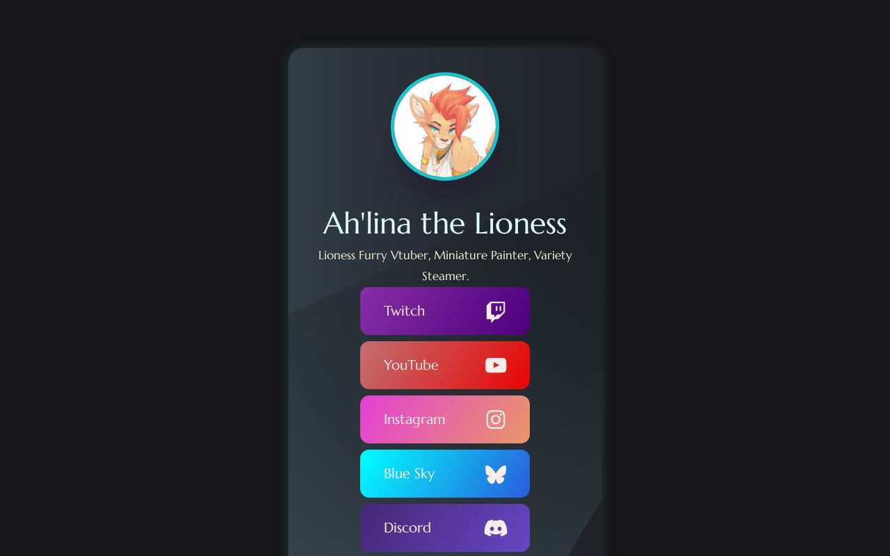 Ah'lina the Lioness Socials